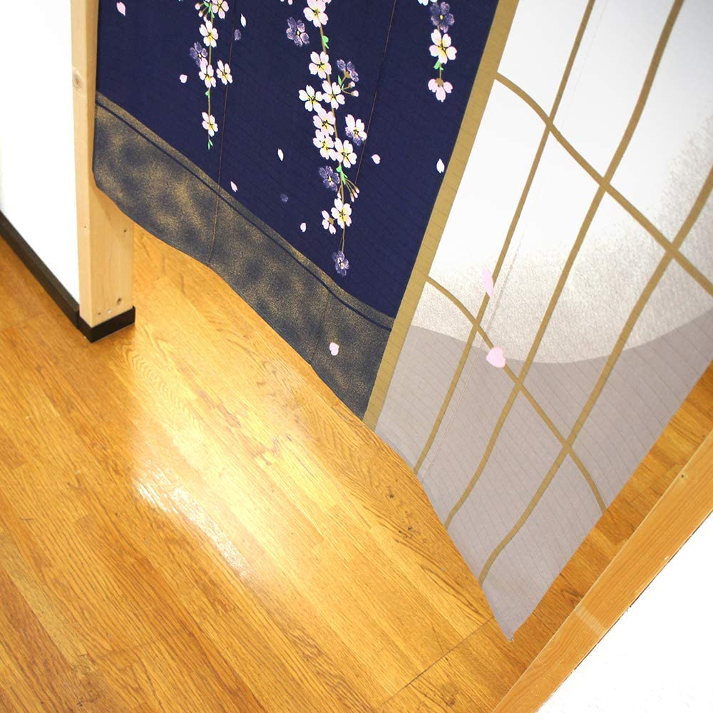 NOREN Japanese Doorway Curtain Sakura Full Moon 150 x 85cm – Shoran Japan